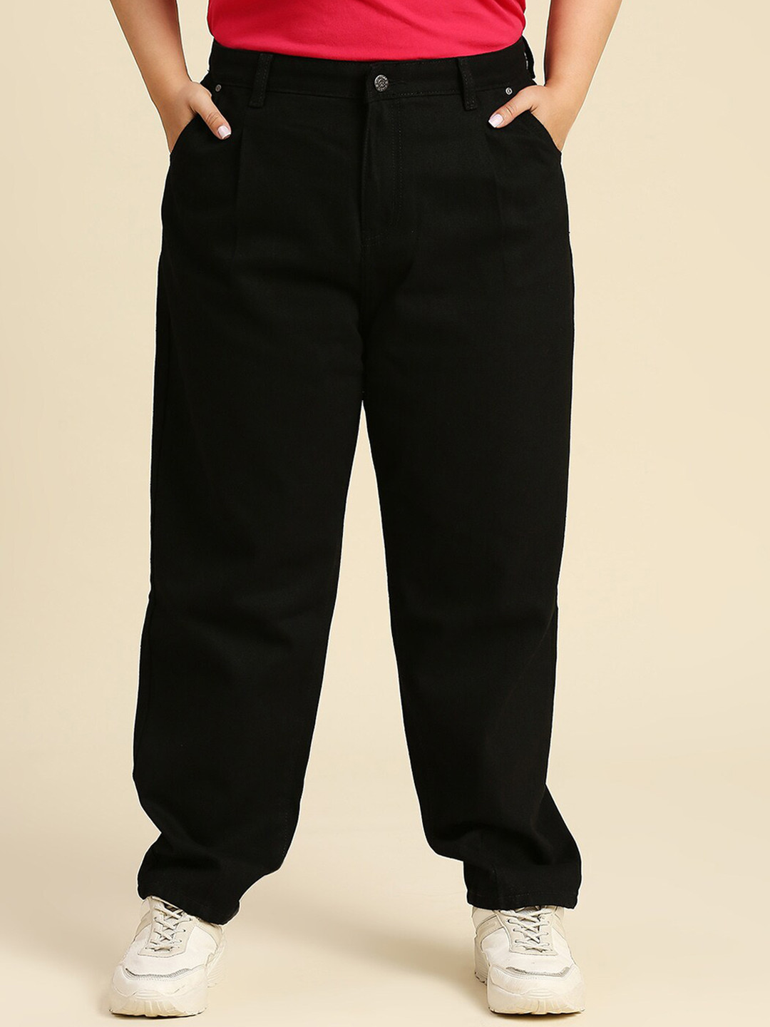 Buy Freeform By High Star Women Plus Size Relaxed Fit High Rise Pure ...