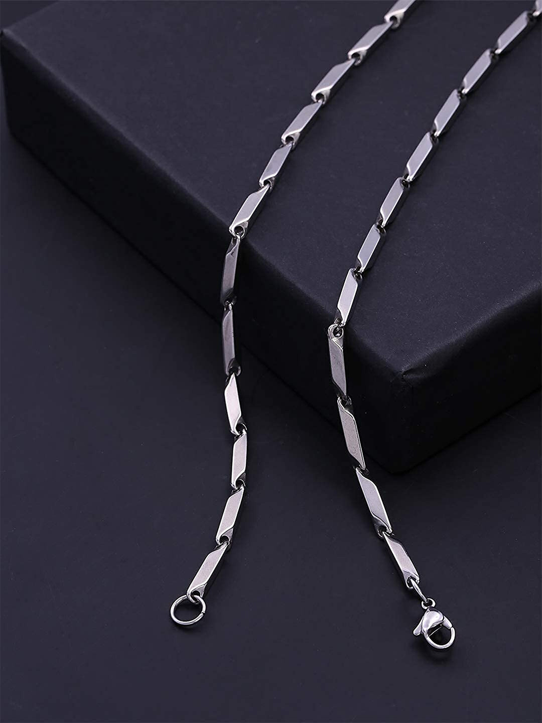 Buy RUHI COLLECTION Silver Plated Minimal Rice Chain - Necklace And ...