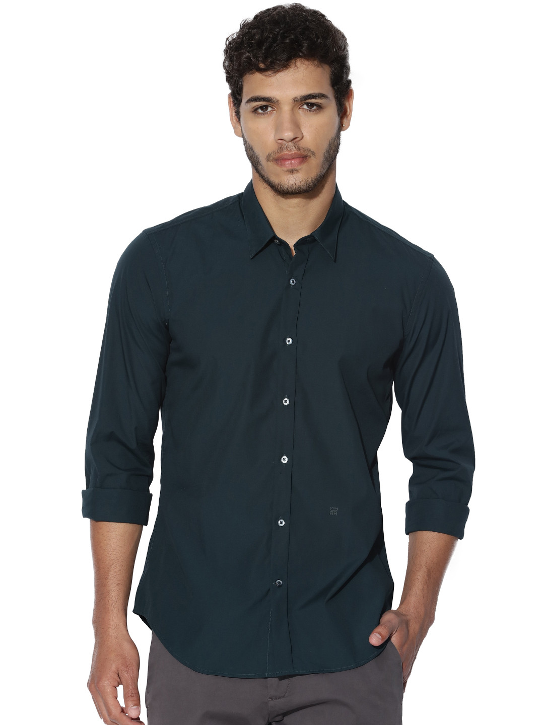 Buy RARE RABBIT Men Green Slim Fit Solid Casual Shirt - Shirts for Men ...