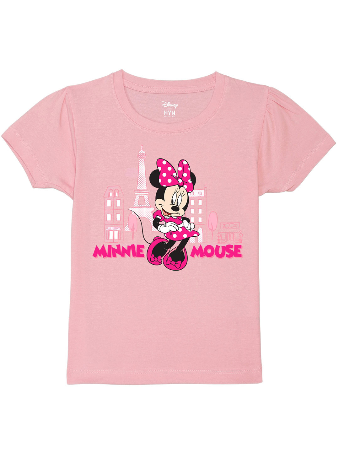 Buy Wear Your Mind Girls Cotton Minnie Mouse Printed T Shirt - Tshirts ...