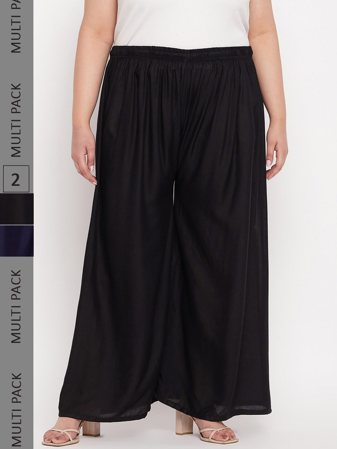 Buy CLORA CREATION PLUS Women Plus Size Pack Of 2 Straight Fit Ethnic Palazzos - Palazzos for ...