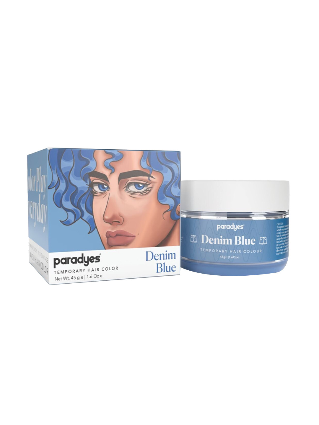 Buy Paradyes Ammonia Free Semi Permanent Hair Color 45g Denim Blue ...