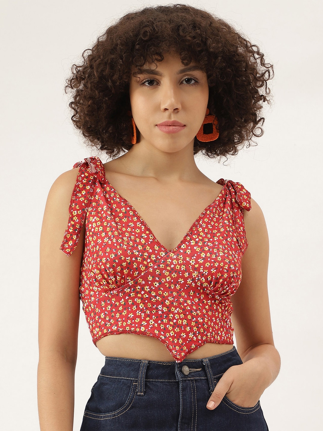 Buy Aahwan Floral Printed Shoulder Strapped Bralette Top Tops For