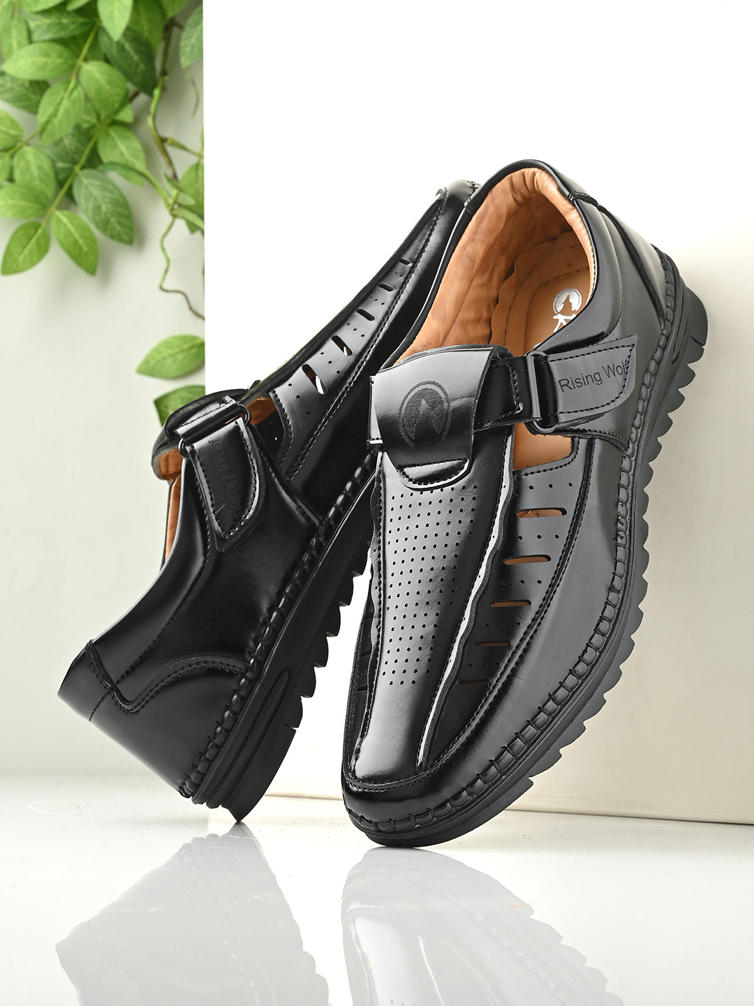 Buy Rising Wolf Men Perforated Shoe Style Sandals - Sandals for Men ...