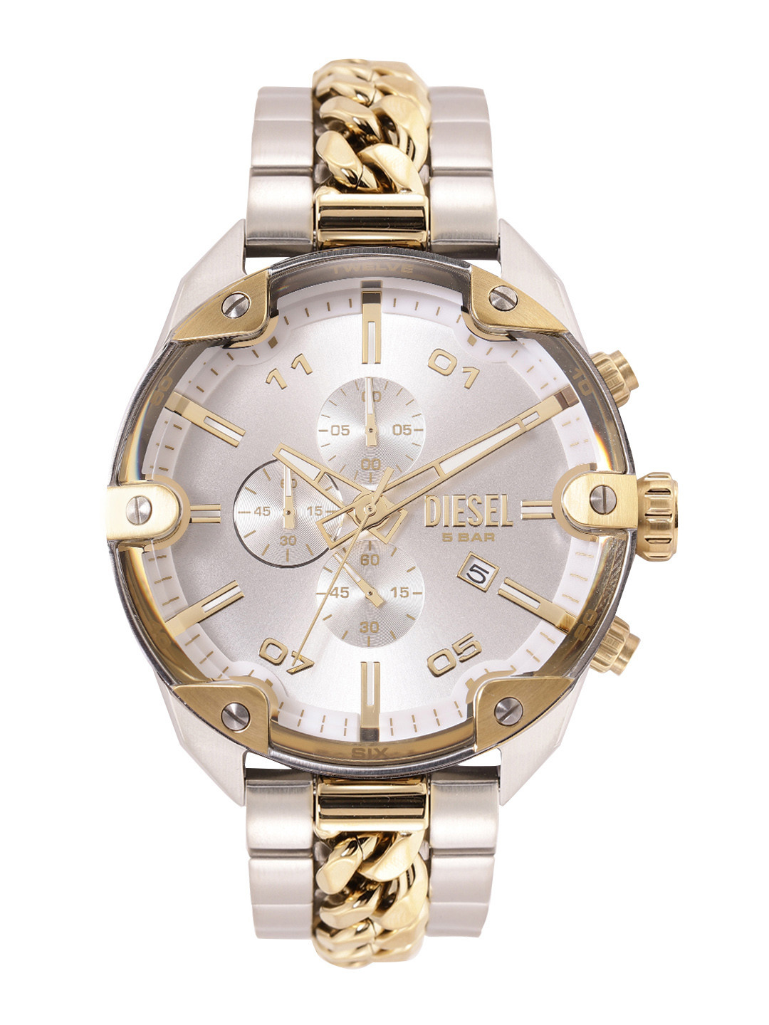 Buy DIESEL Men Spiked Bracelet Style Analogue Chronograph Watch DZ4629 ...