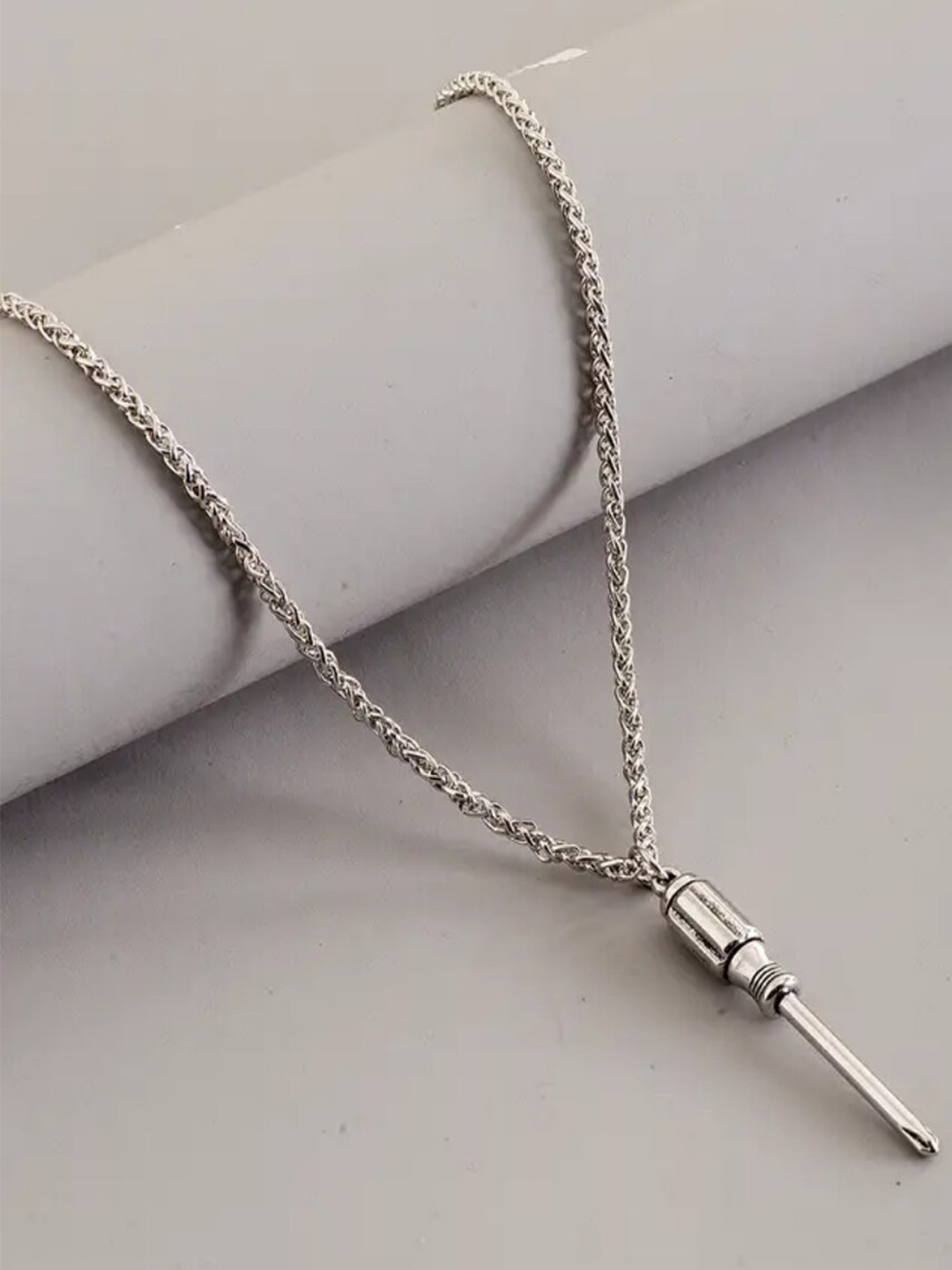 Buy SALTY Men Silver Plated Minimal Chain - Necklace And Chains for Men ...