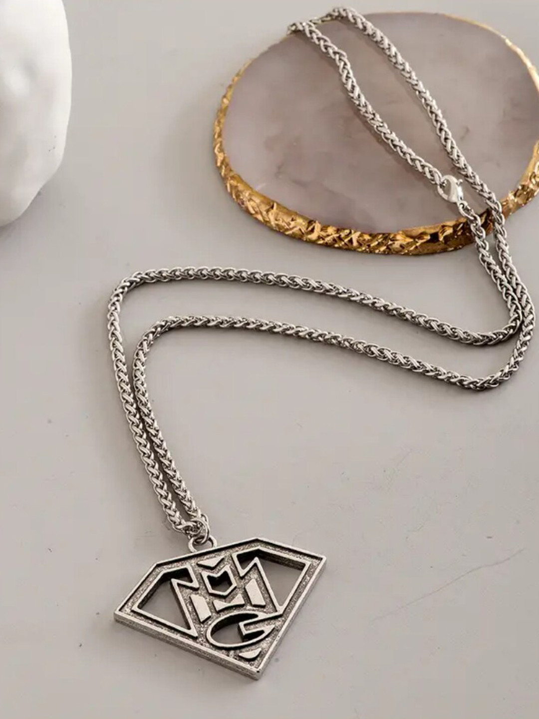 Buy SALTY Men Silver Toned Chain - Necklace And Chains for Men 23378932 ...