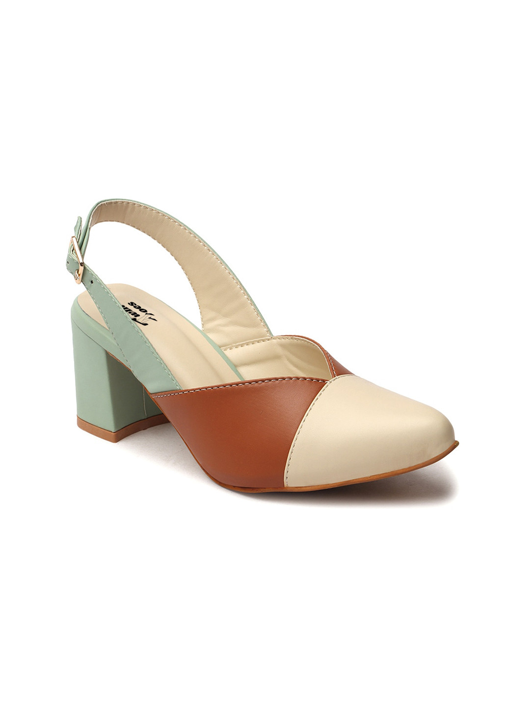 Buy TWIN TOES Colourblocked Block Heel Mules - Heels for Women 23380180 ...