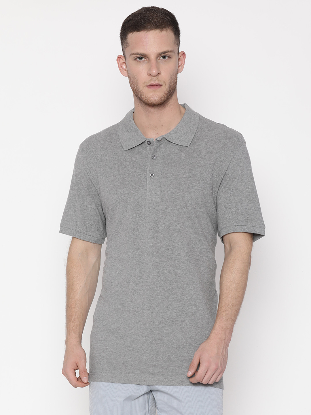 Buy Puma Men Grey Esn Solid Polo Collar T Shirt - Tshirts for Men ...