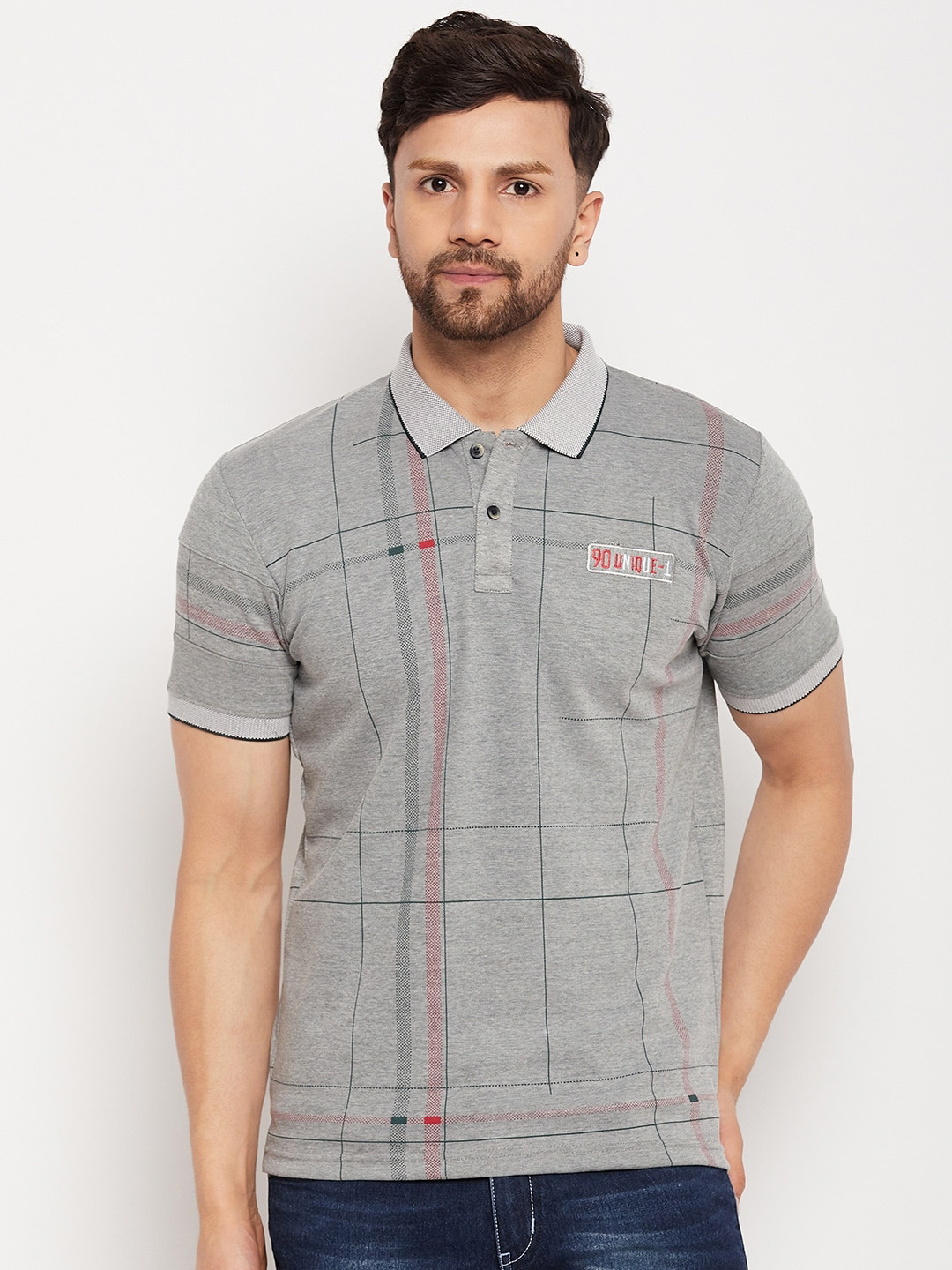 Buy Duke Checked Polo Collar Cotton Slim Fit T Shirt - Tshirts for Men ...