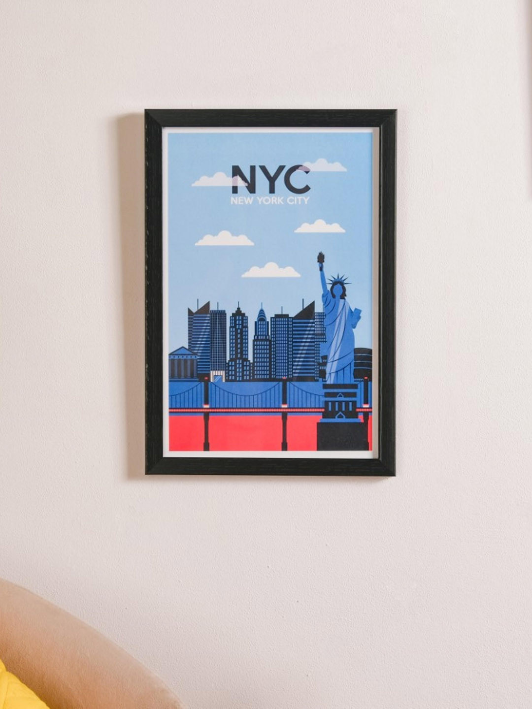Buy Nestasia Blue & Black New York City Poster Framed Wall Art - Wall ...