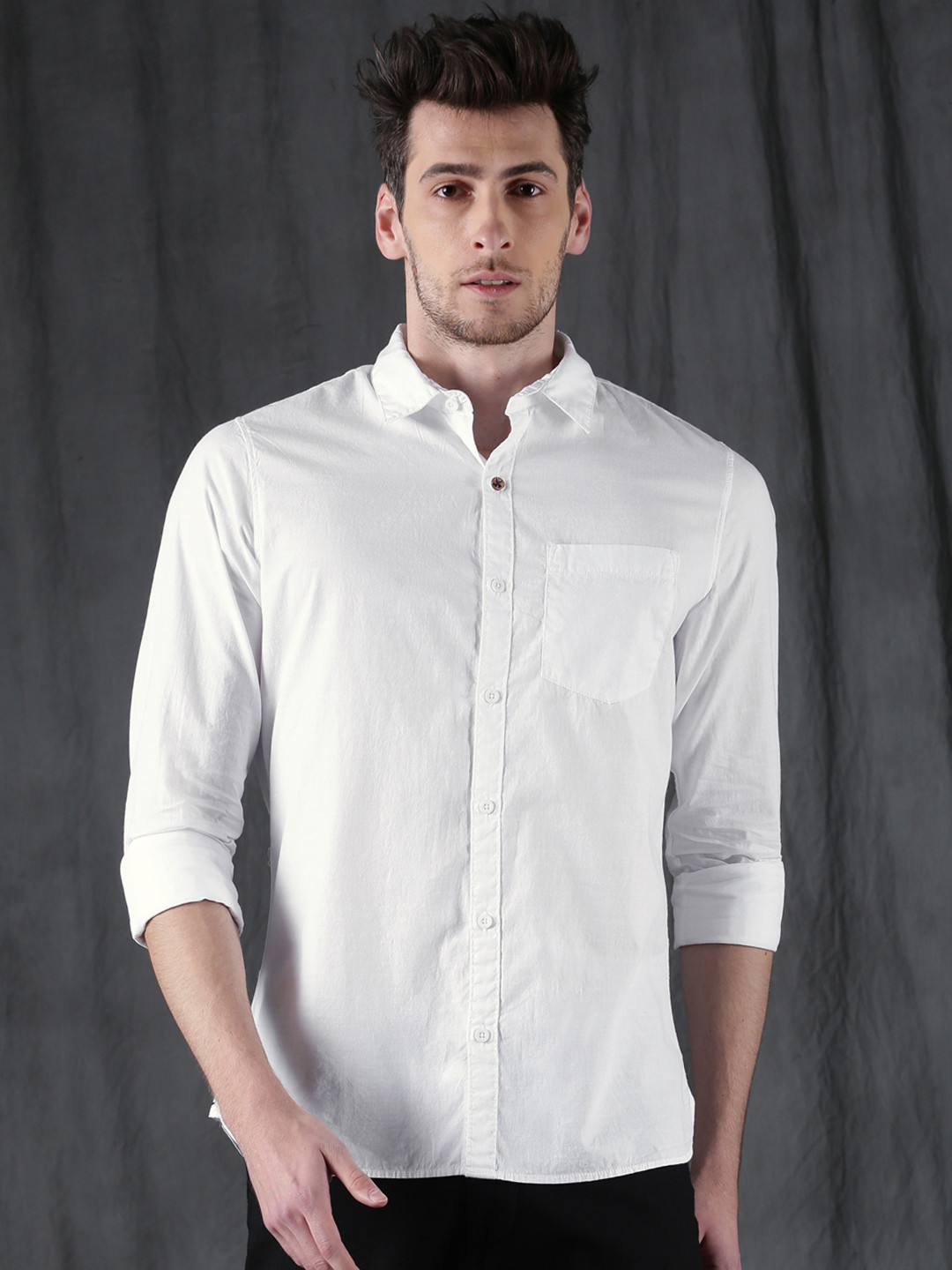 Buy WROGN Men White Smart Casual Shirt - Shirts for Men 2338542 | Myntra