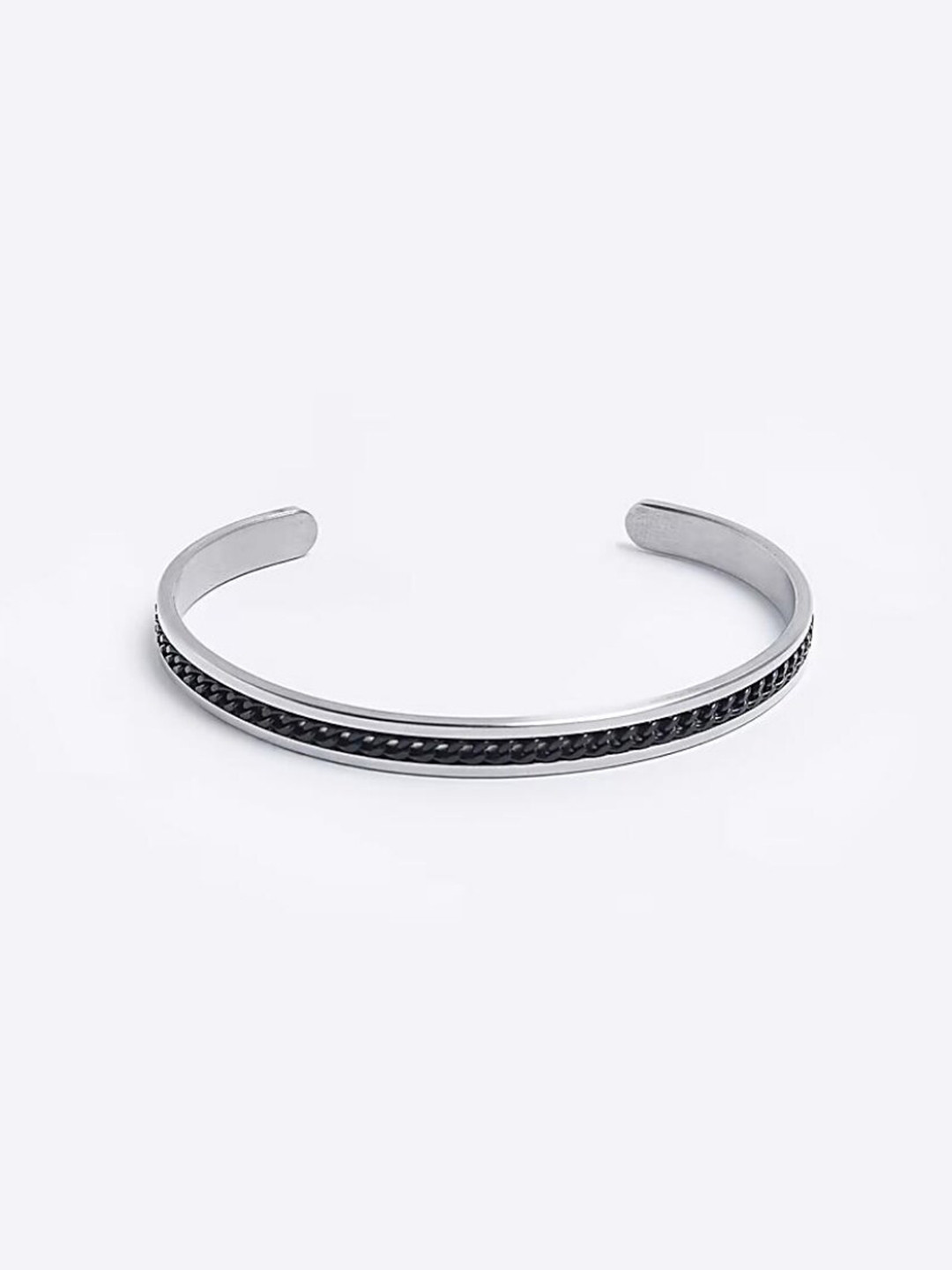 Buy SALTY Men Silver Plated Cuff Bracelet - Bracelet for Men 23385922 ...
