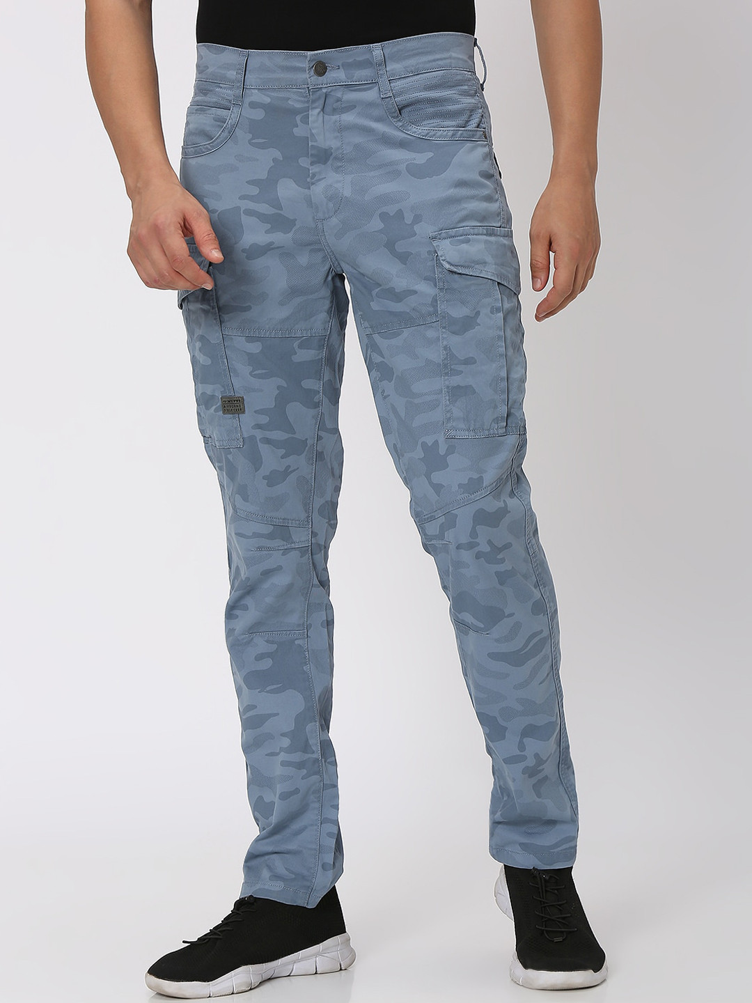 Buy Mufti Men Camouflage Printed Mid Rise Cargos Trousers - Trousers ...
