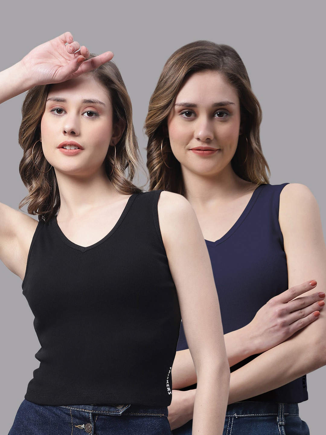 Buy FBAR Pack Of 2 Fitted Cotton Top - Tops for Women 23397728 | Myntra