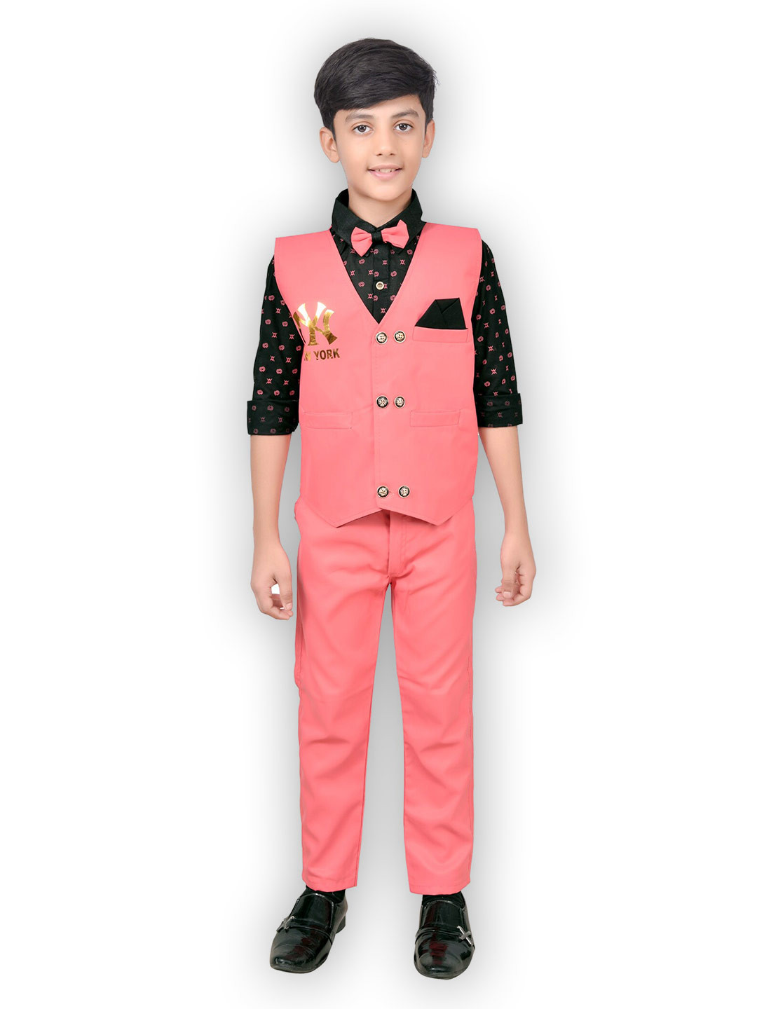 Buy BAESD Boys Printed Shirt With Trousers & Waistcoat - Clothing Set ...
