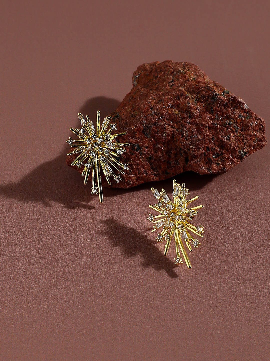 Buy SOHI Gold Plated Star Shaped Studs Earrings - Earrings for Women ...