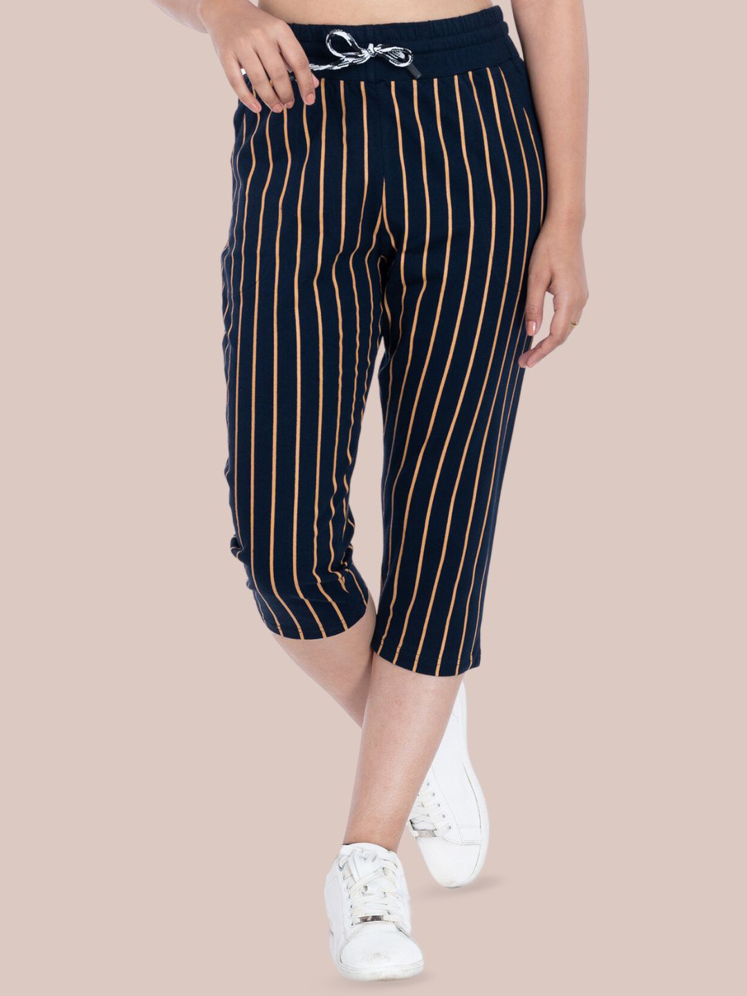 Buy StyleAOne Women Striped Pure Cotton Capris - Capris for Women ...