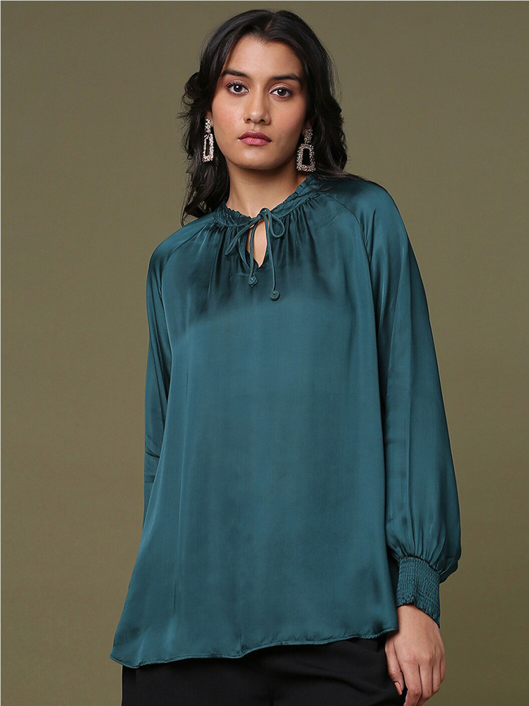 Buy Marigold Lane Tie Up Neck Regular Top - Tops for Women 23405248 ...