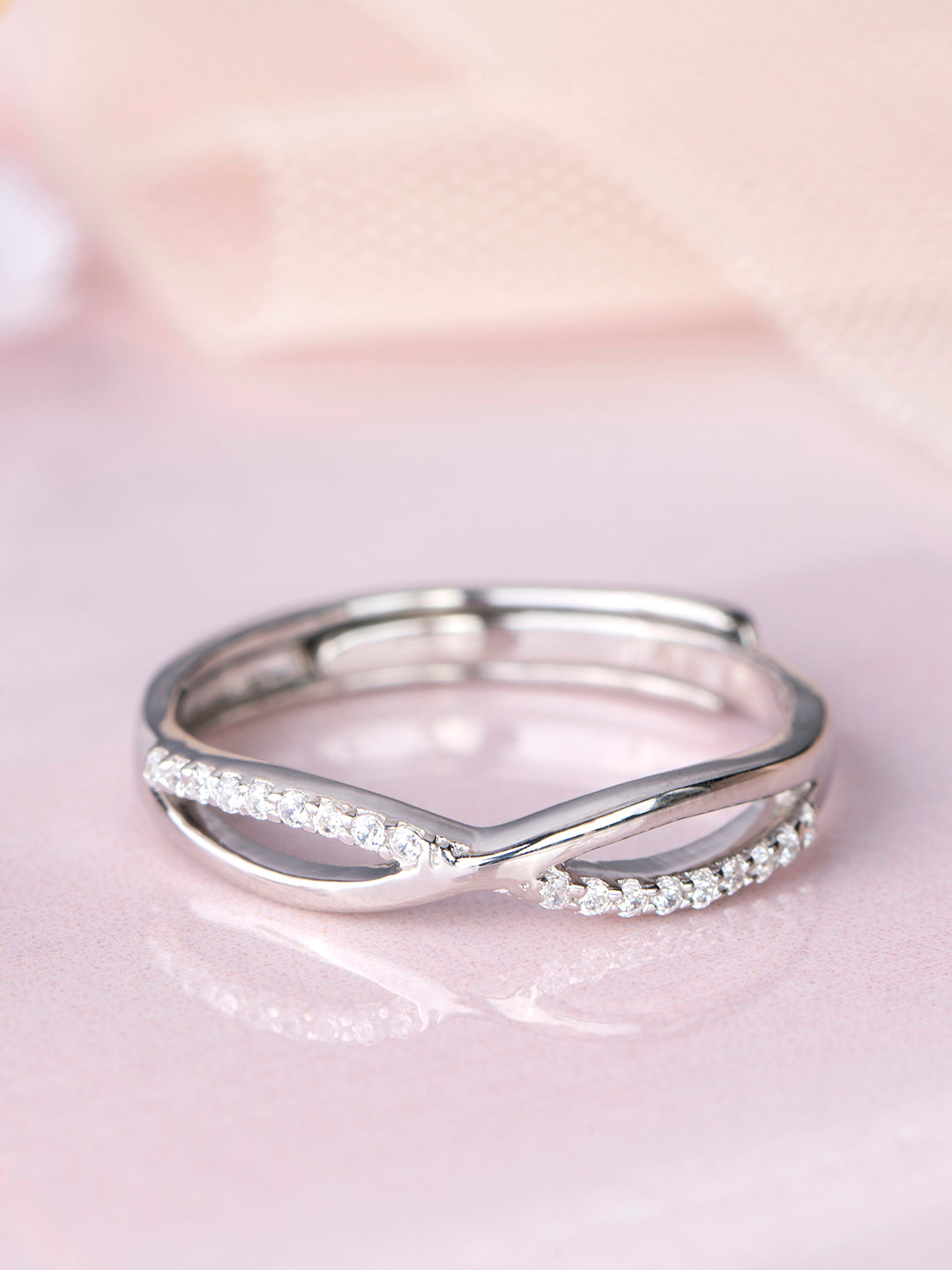 Buy Zavya Infinity 925 Pure Silver CZ Rhodium Plated Finger Ring - Ring for Women 23406270 | Myntra