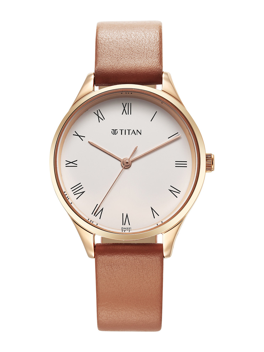 Buy Titan Women Brass Dial & Leather Straps Analogue Watch 2649WL04 ...