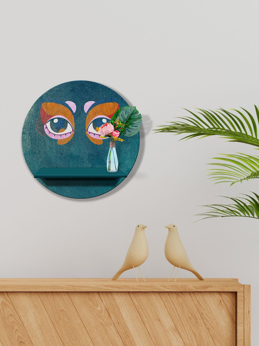 Buy 999Store Blue & Orange Printed MDF Wall Shelf - Wall Shelves for ...