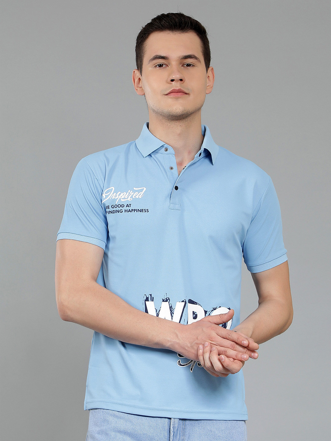 Buy WE PERFECT Men Printed Polo Cotton Regular Fit T Shirt - Tshirts ...