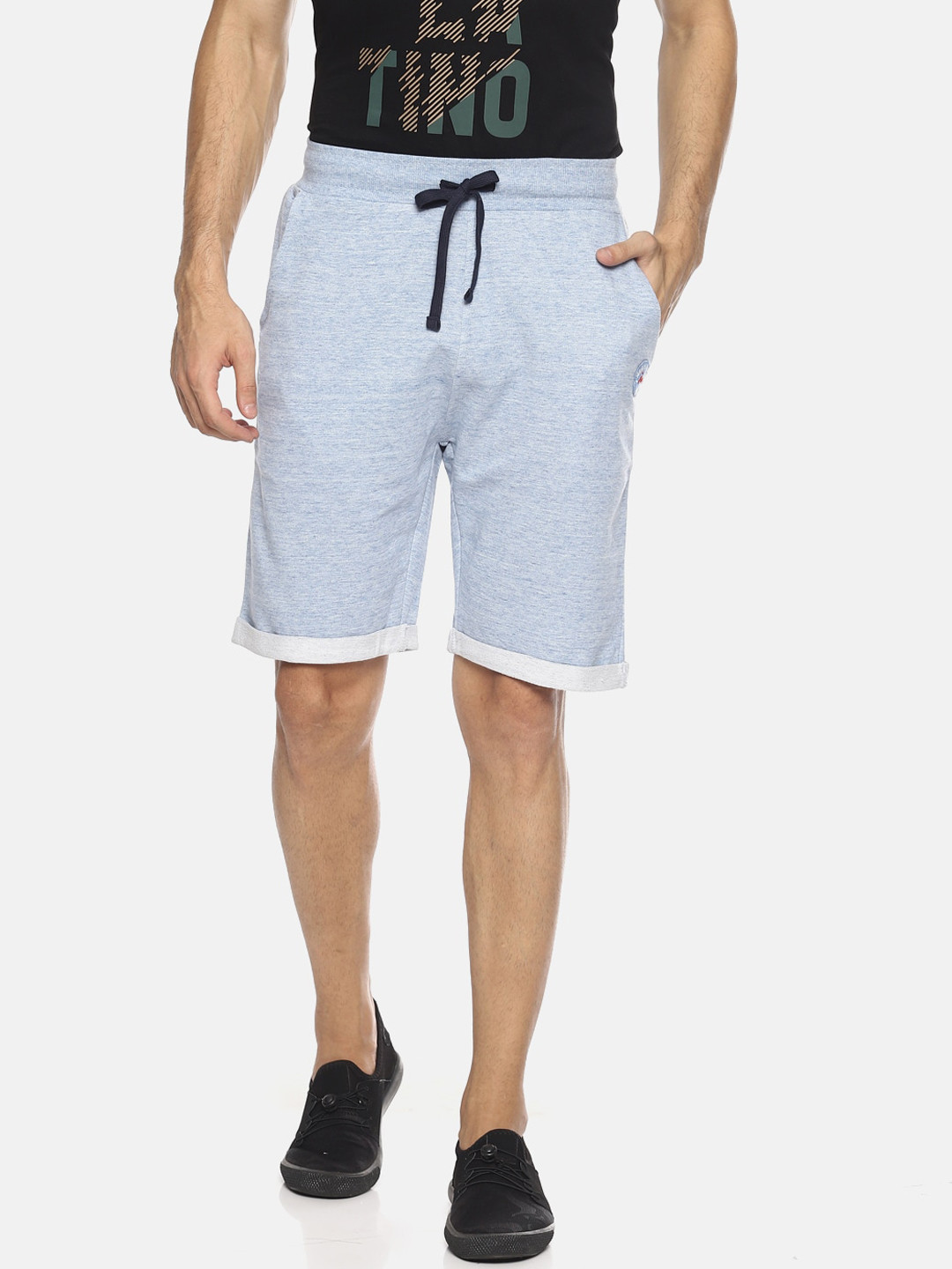 Buy Masculino Latino Men Mid Rise Knee Length Cotton Rapid Dry Shorts ...