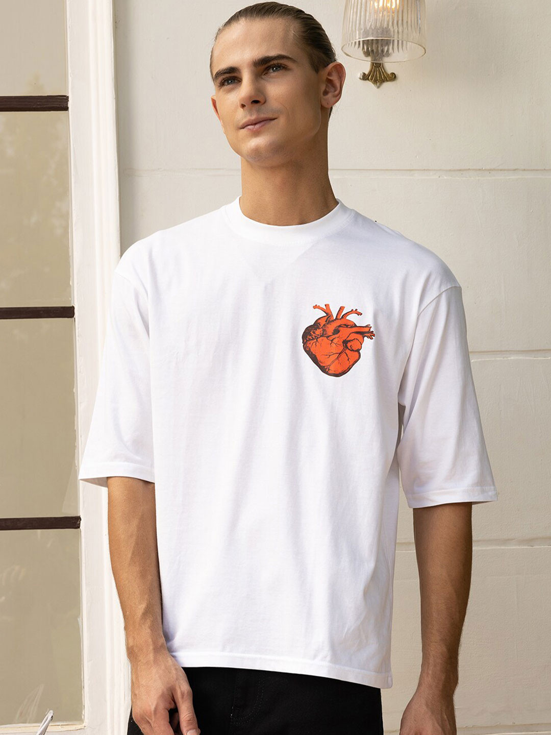 Buy Gavin Paris Round Neck Oversized And Drop Shoulder Sleeves T Shirt ...