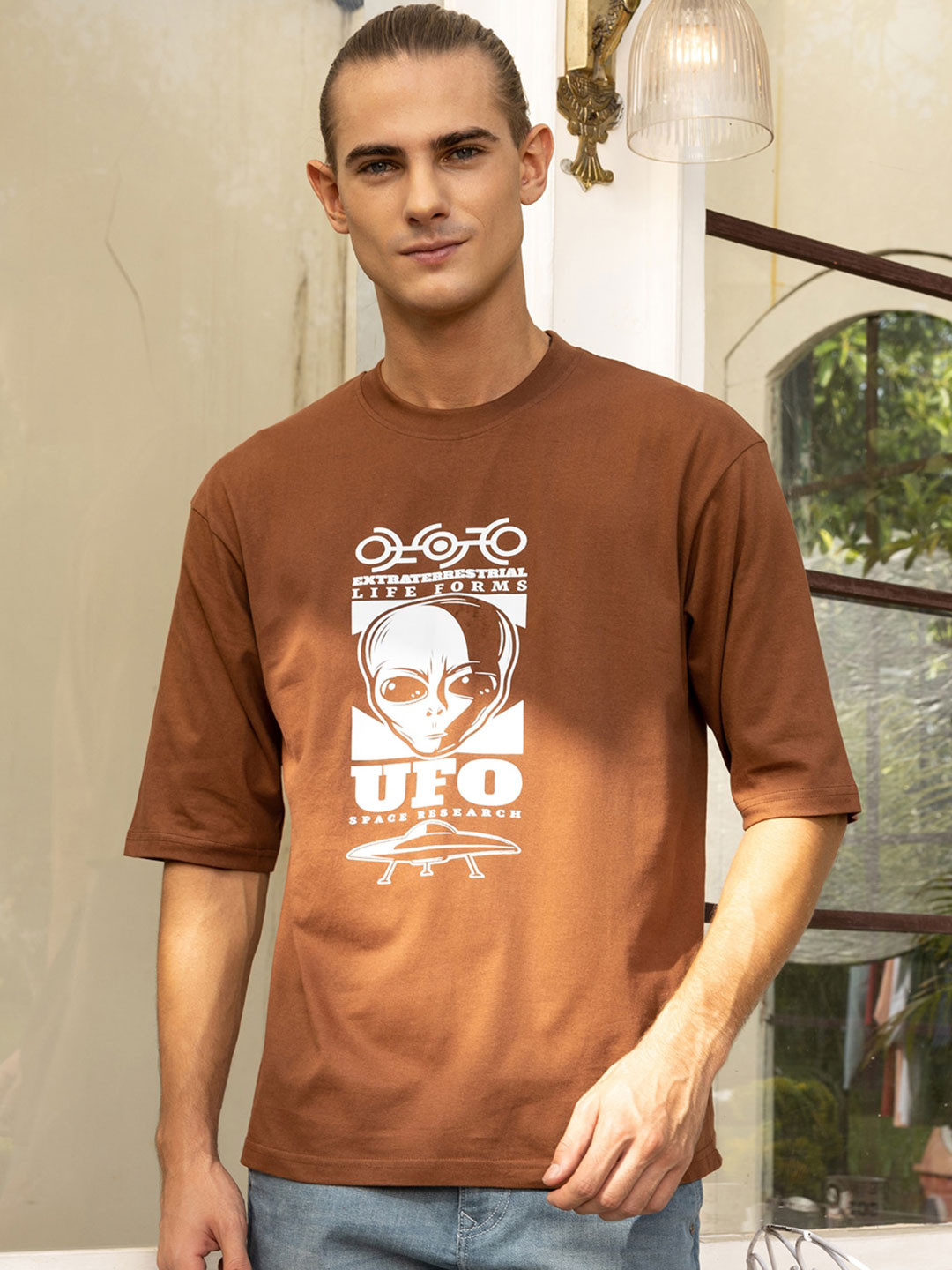 Buy Gavin Paris Graphic Printed Drop Shoulder Sleeves Cotton Oversized ...