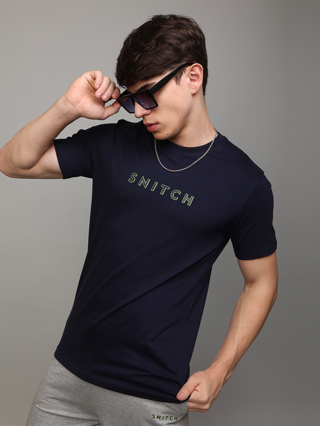 Buy Snitch Men Typography Printed Pure Cotton T Shirt With Shorts - Co ...