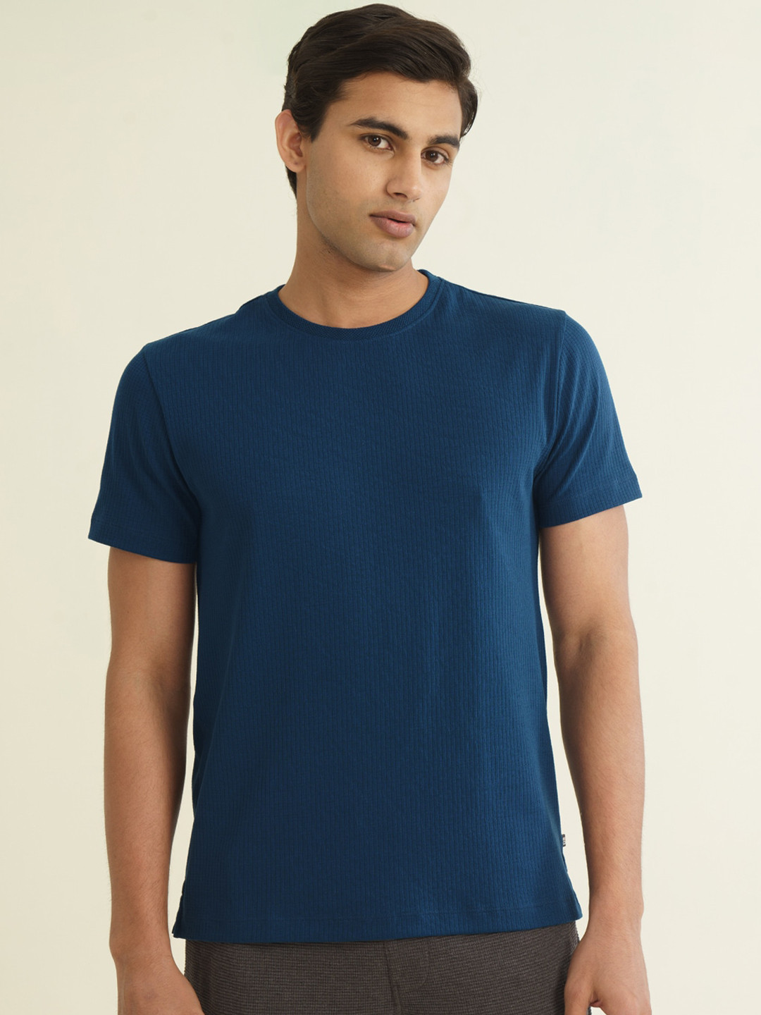 Buy DAMENSCH Statement Texture Regular Fit Waffle T Shirt - Tshirts for ...