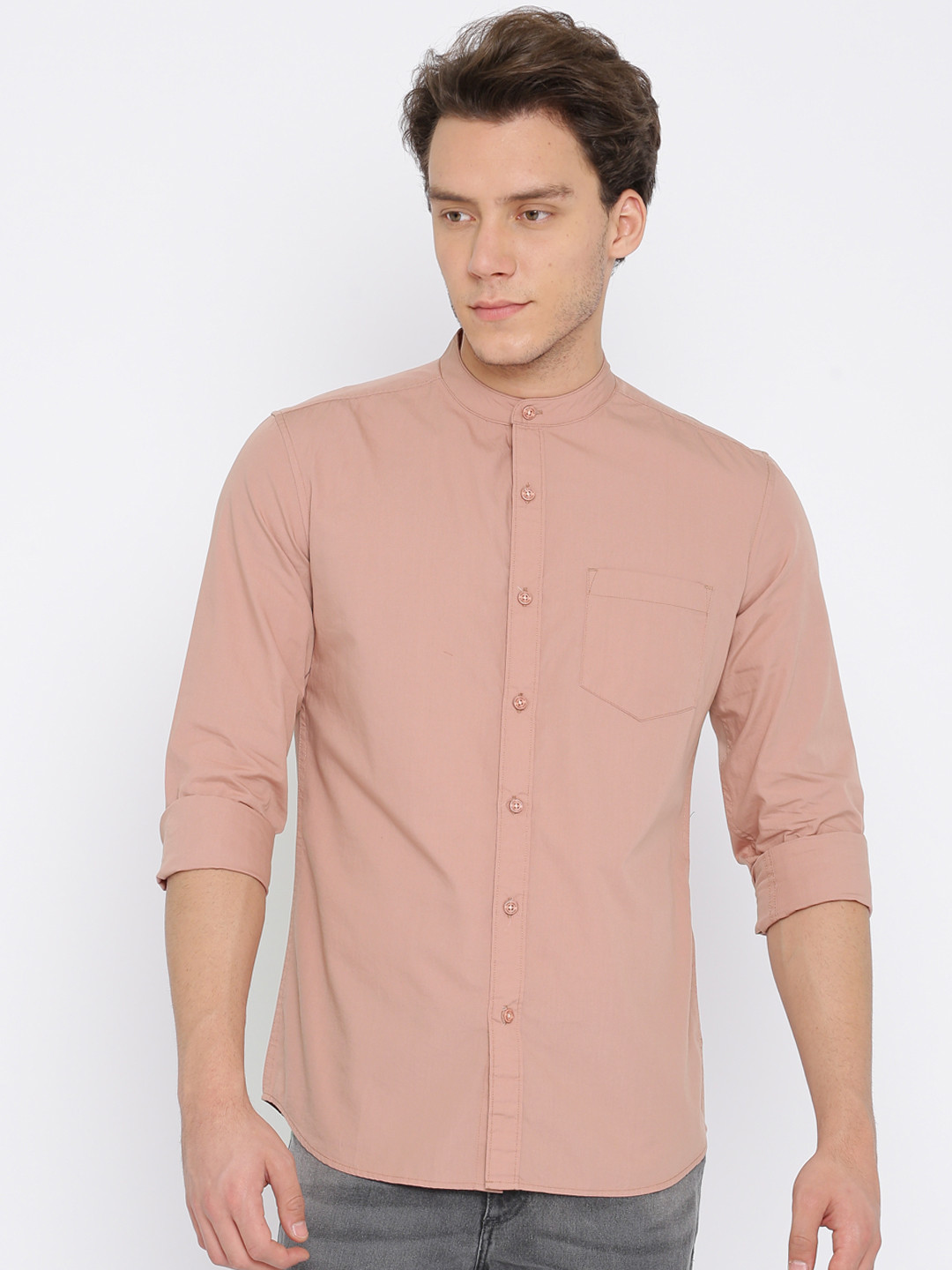 Buy HIGHLANDER Men Pink Slim Fit Solid Casual Shirt - Shirts for Men ...