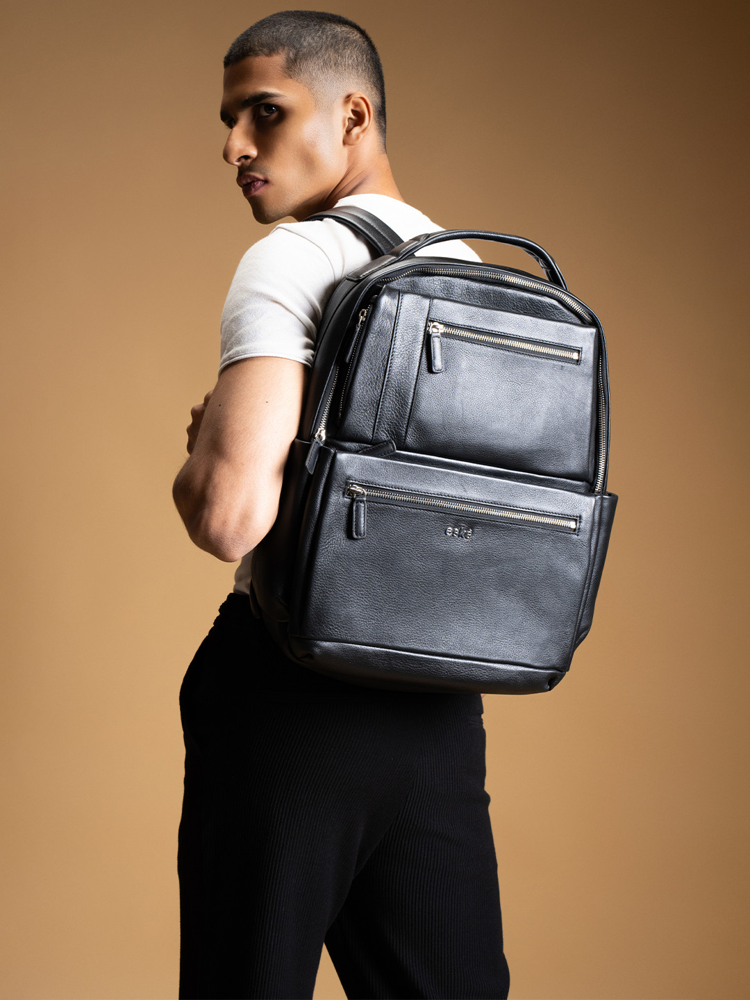 Buy Eske Leather Backpack With Compression Straps - Backpacks for ...