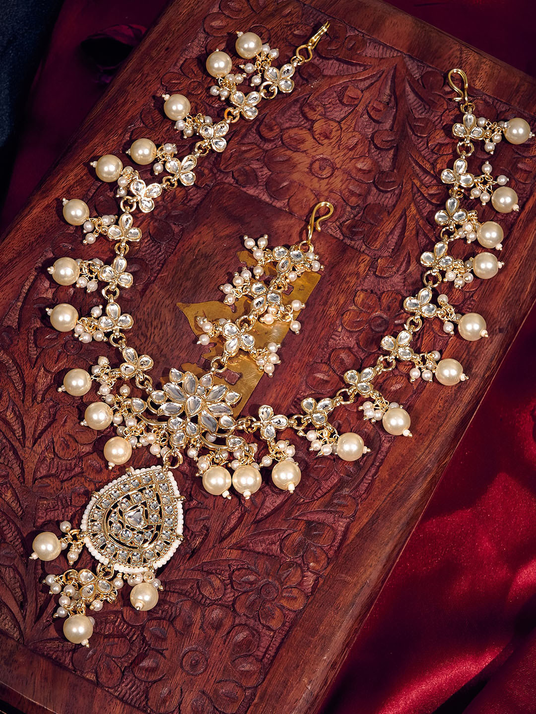 Buy Ishhaara Lotus Motif Sheesh Phool - Head Jewellery for Women ...