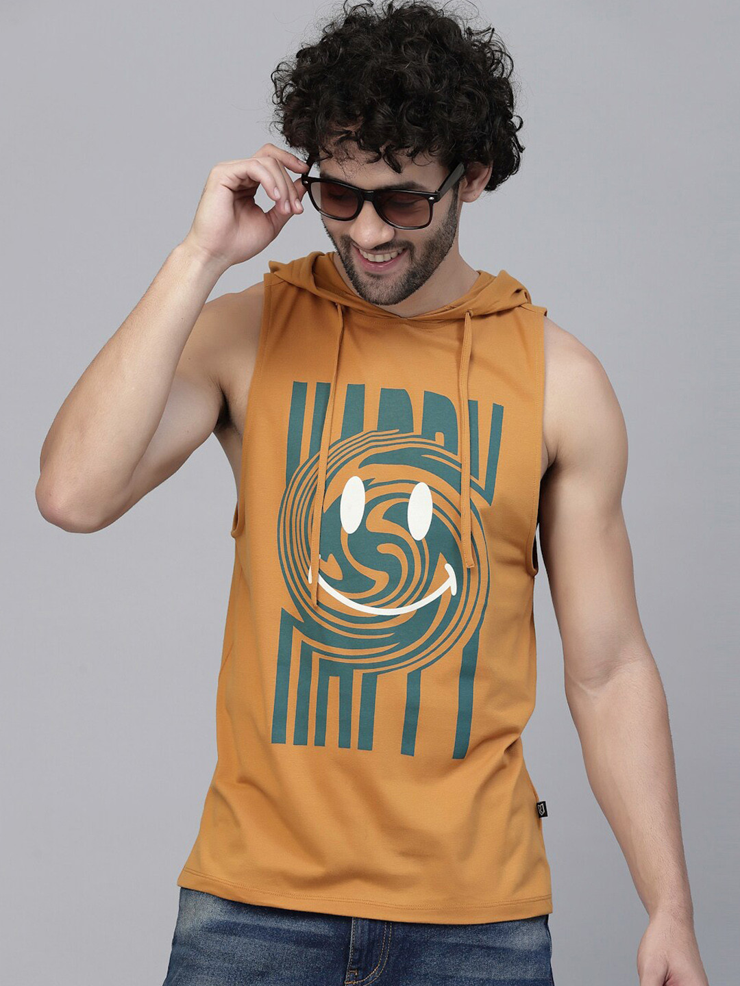 Buy Rigo Printed Hooded Sleeveless Cotton Innerwear Gym Vests ...