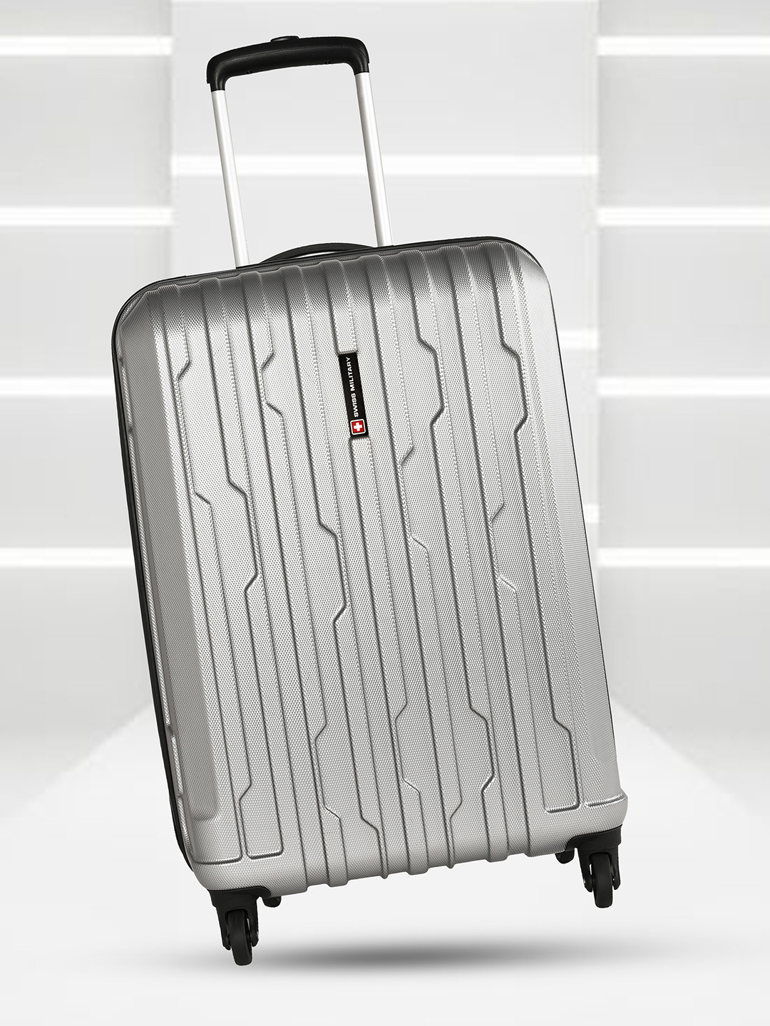 Buy SWISS MILITARY Crystal Textured Hard Medium Trolley Suitcase 60 Cm ...