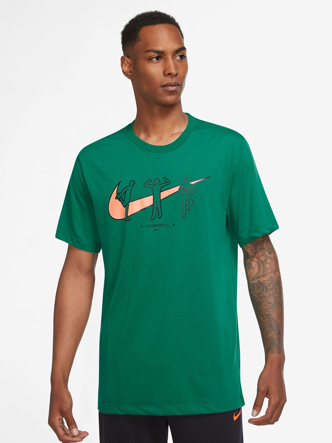 Buy Nike Men Dri FIT Brand Logo Printed Training T Shirt - Tshirts for ...