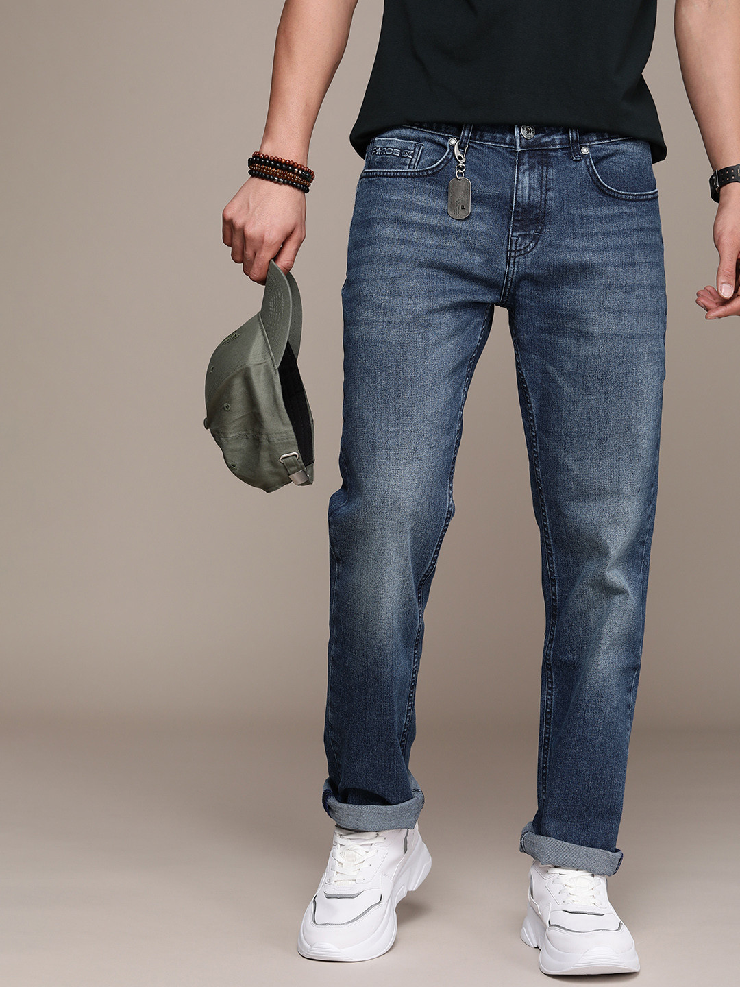 Buy FORCE IX Men Captain Regular Fit Heavy Fade Stretchable Jeans ...