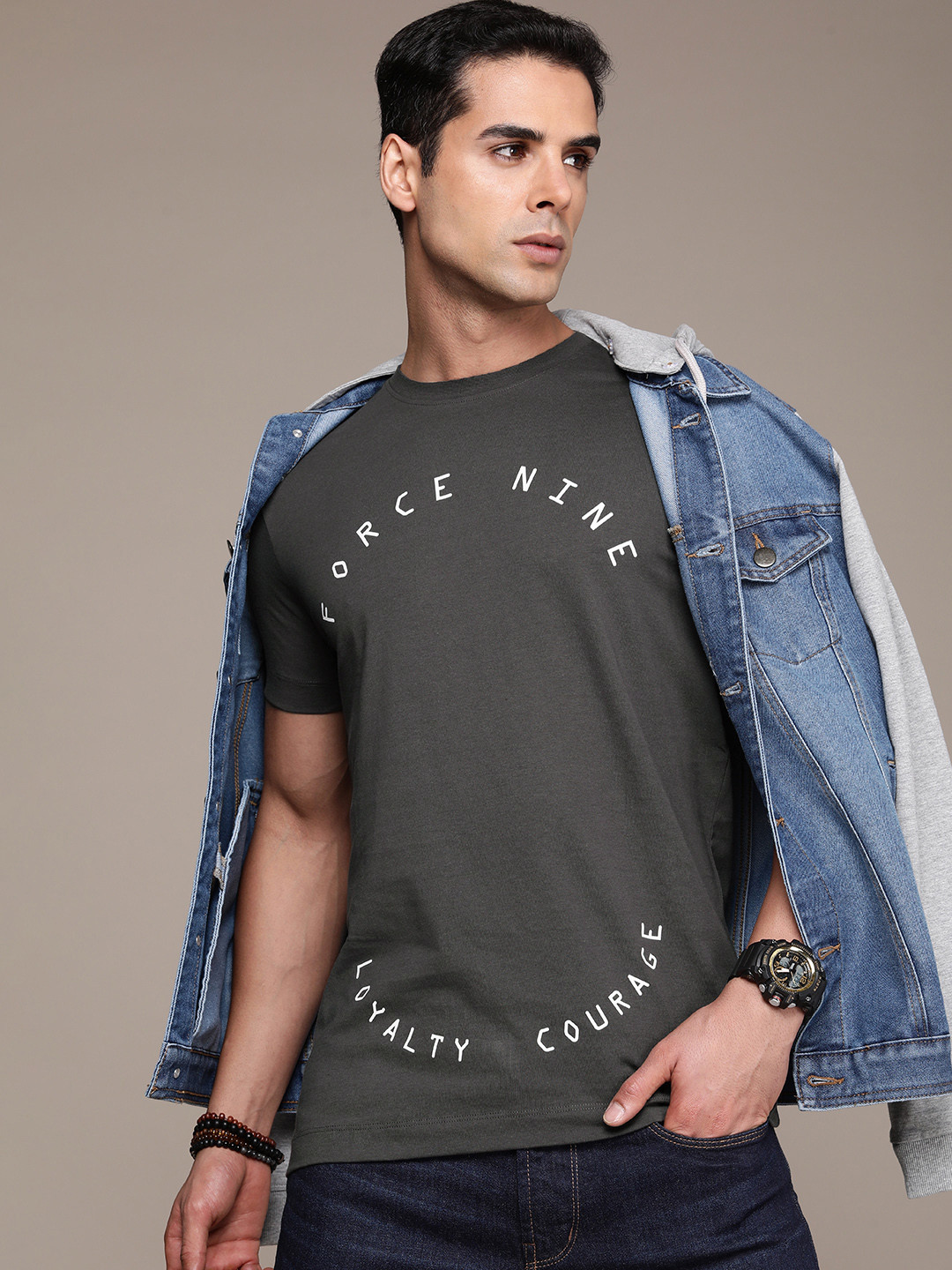 Buy FORCE IX Men Pure Cotton Typography Printed T Shirt - Tshirts for ...