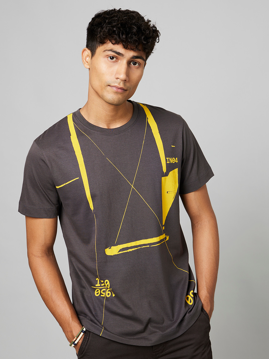 Buy FORCE IX Geometric Printed Pure Cotton T Shirt - Tshirts for Men ...