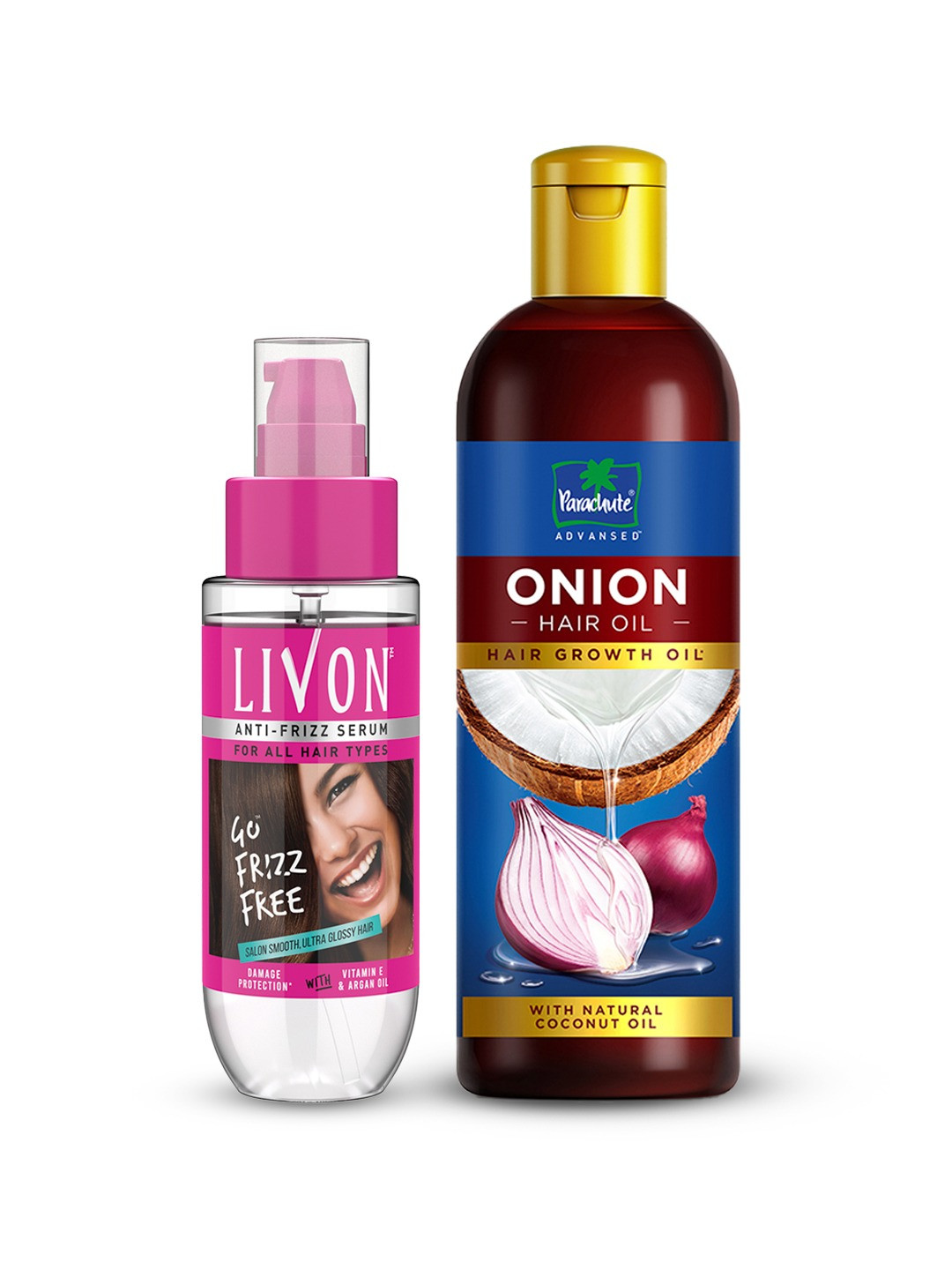 Buy Livon Anti Frizz Serum 100 Ml & Parachute Advansed Onion Hair Oil ...