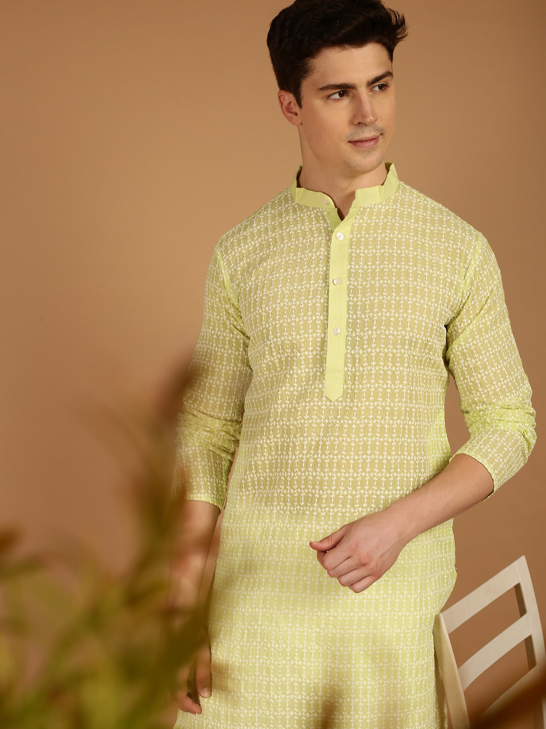 Buy SOJANYA Ethnic Motifs Embroidered Pure Cotton Kurta - Kurtas for ...