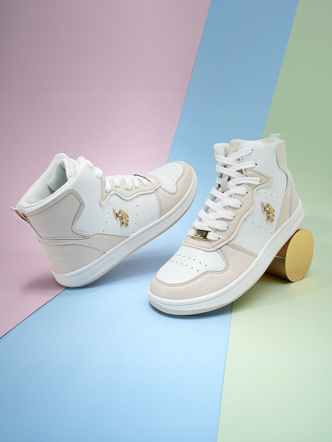 Buy U.S. Polo Assn. Women ROWAN Colourblocked Mid Top Comfort Insole ...