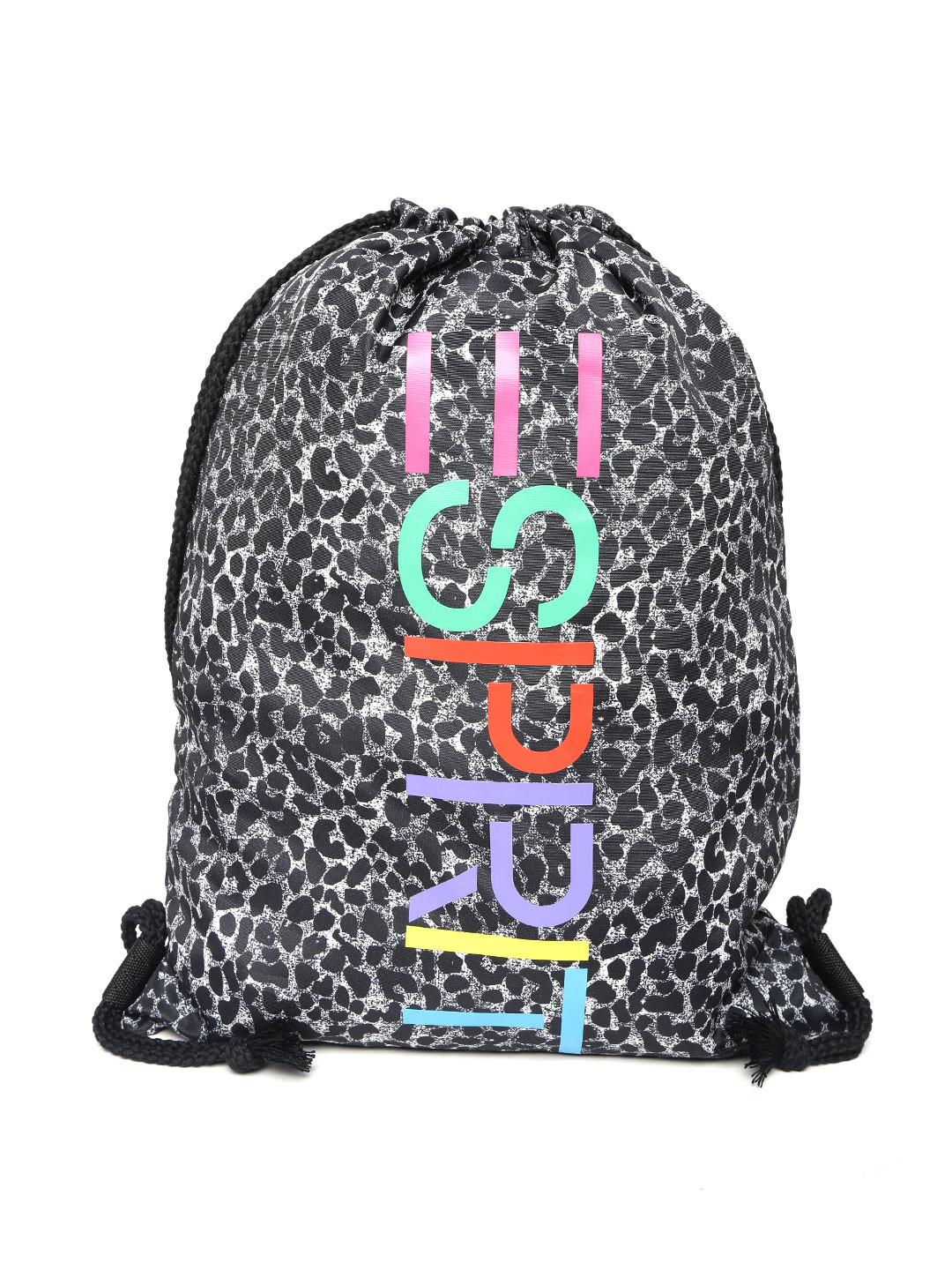 Buy ESPRIT Women Black & Grey Animal Print Backpack - Backpacks for ...