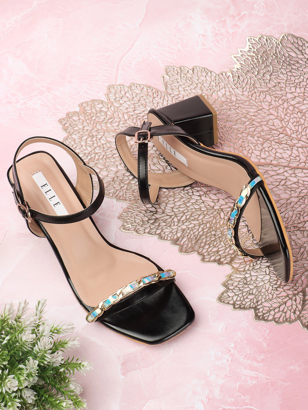 Buy ELLE Embellished Open Toe Block Heels - Heels for Women 23472606 ...