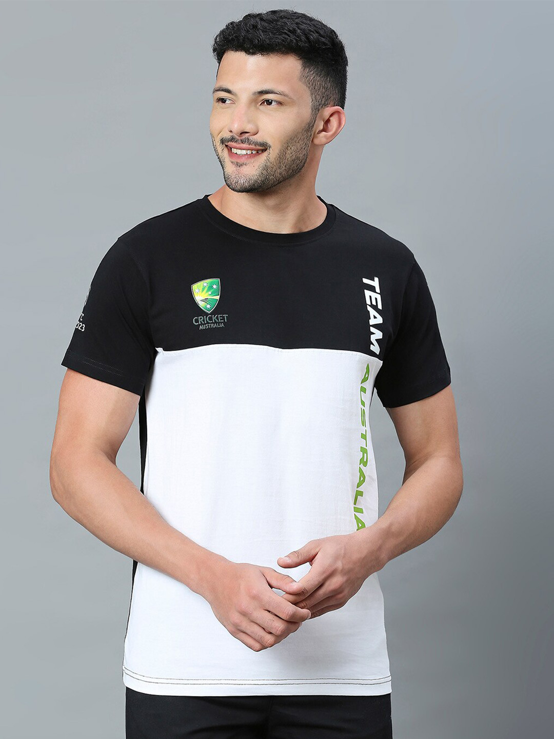 Buy FanCode ICC Test World Cup Men Colourblocked Bio Finish T Shirt ...