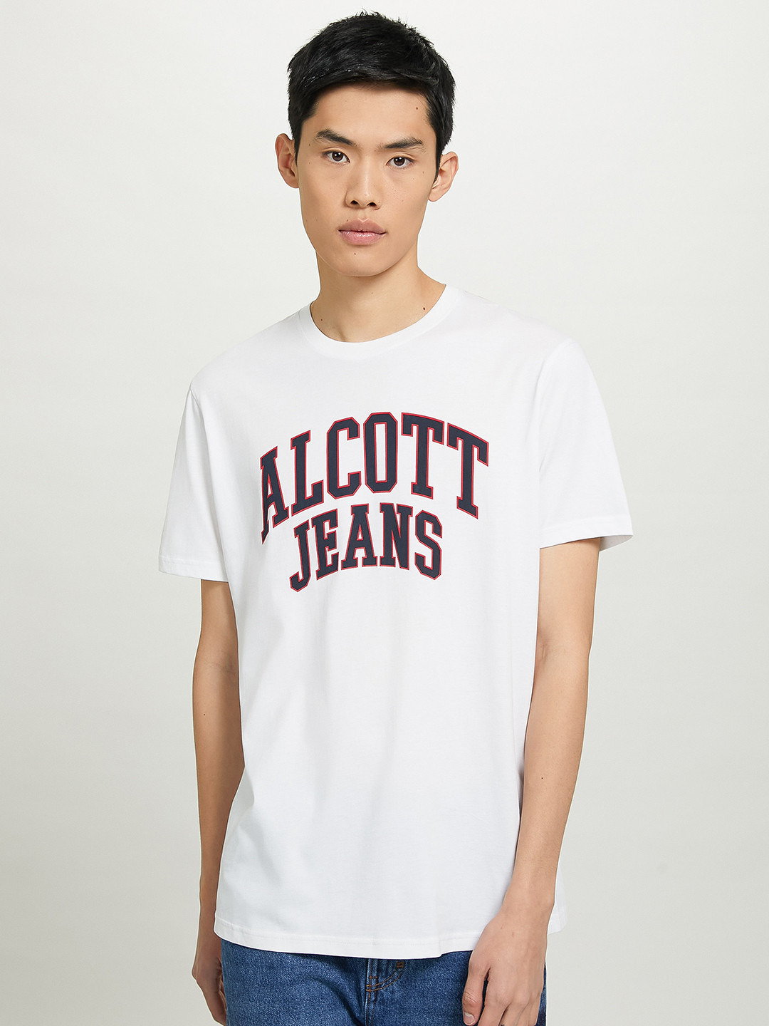 Buy ALCOTT Men Brand Logo Printed Pure Cotton T Shirt - Tshirts for Men ...