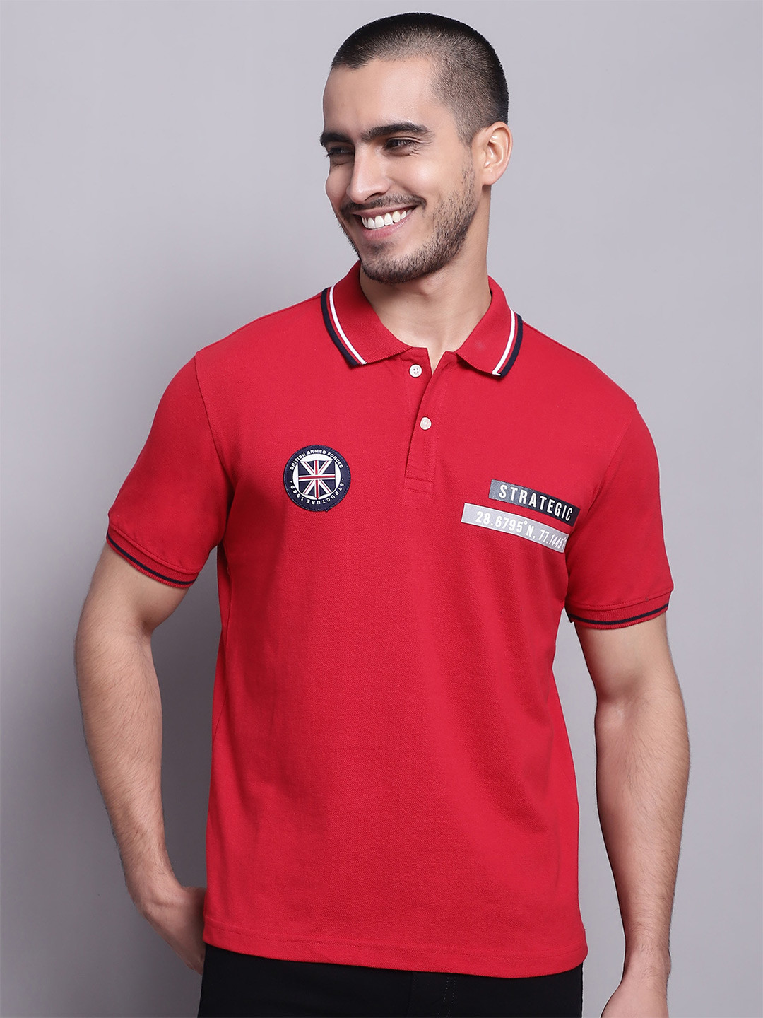 Buy Cantabil Typography Printed Polo Collar Cotton T Shirt - Tshirts ...