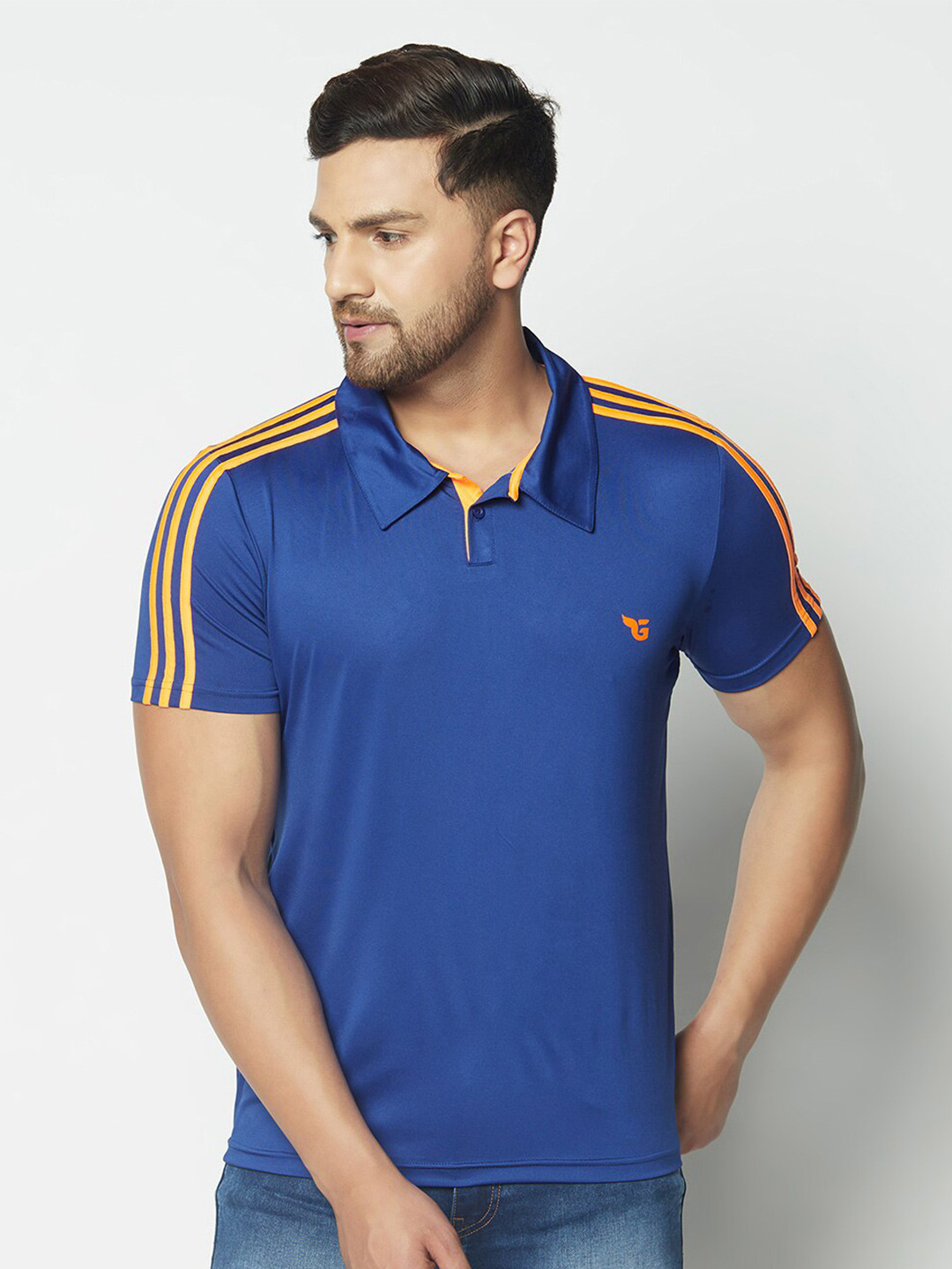 Buy GLITO Striped Polo Collar T Shirt - Tshirts for Men 23494038 | Myntra